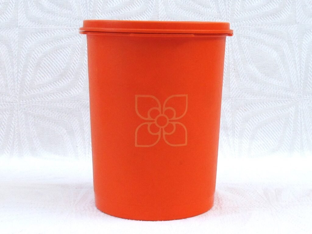 Vintage Tupperware Orange Servalier Tall Containers