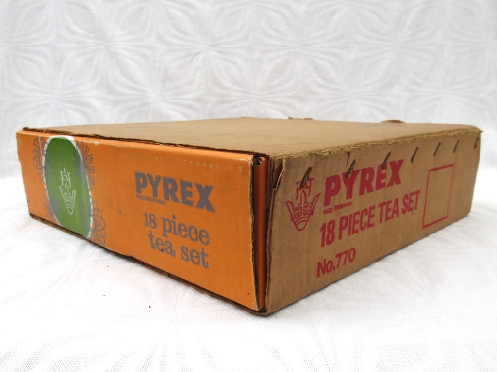 Vintage JAJ Pyrex Chelsea Boxed Tea Set 18 Pieces 60s 70s