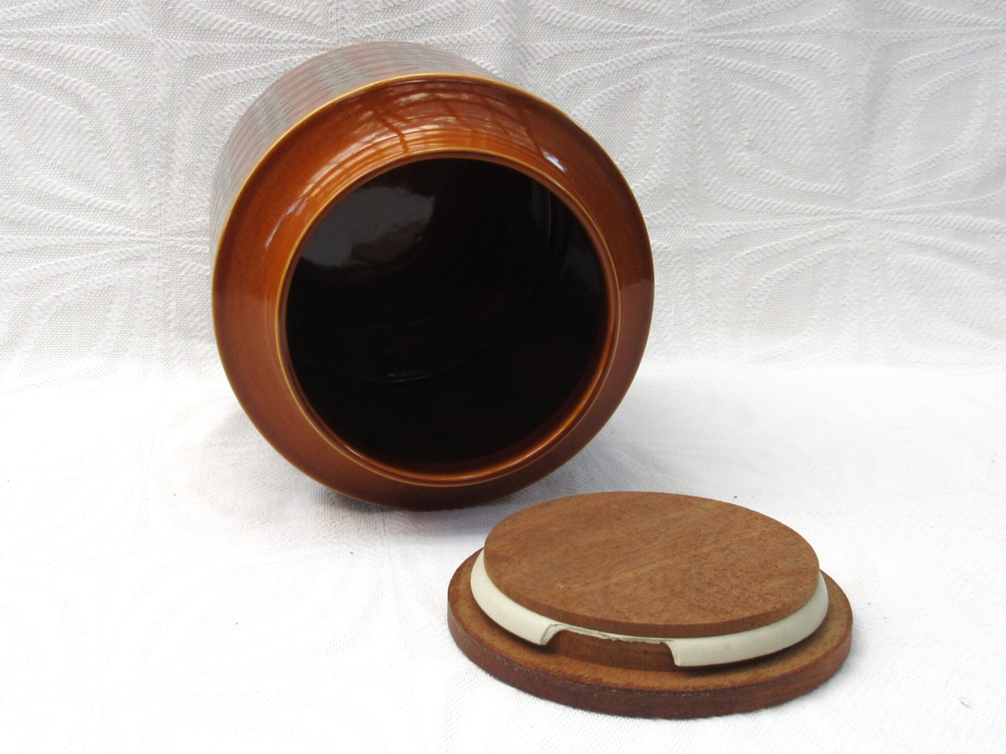 Vintage Hornsea Pottery Bronte Flour Jar Brown Storage Container 1970s