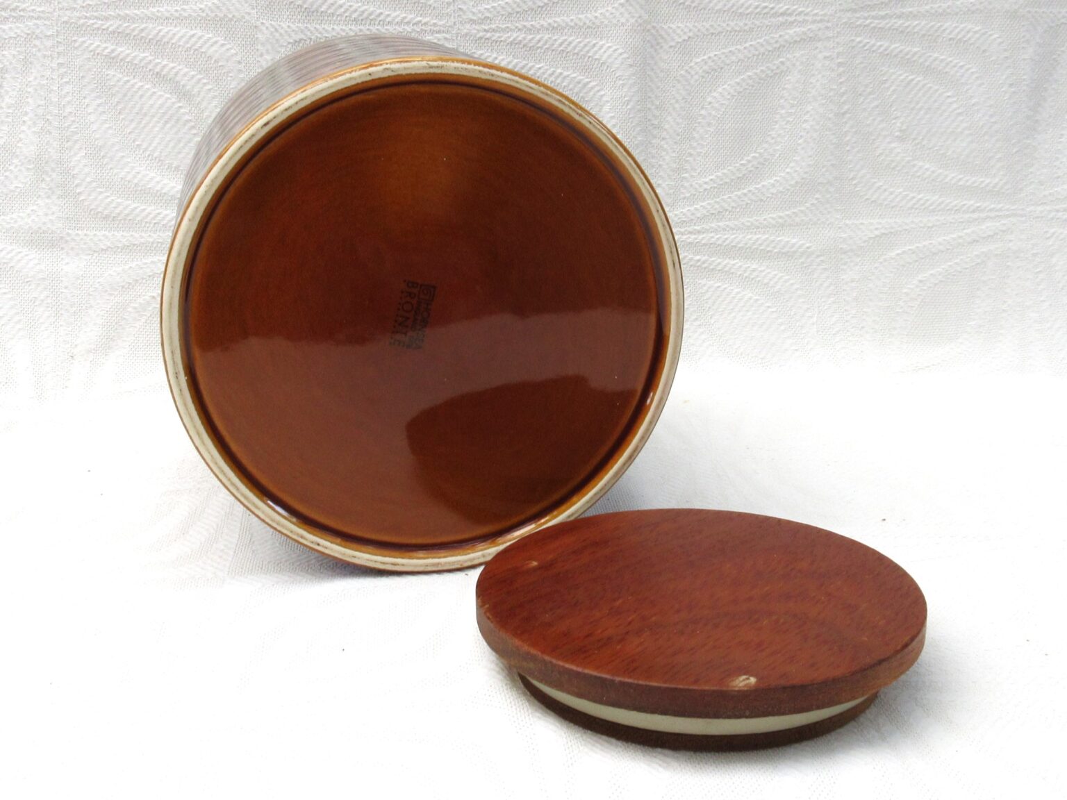 Vintage Hornsea Pottery Bronte Flour Jar Brown Storage Container 1970s