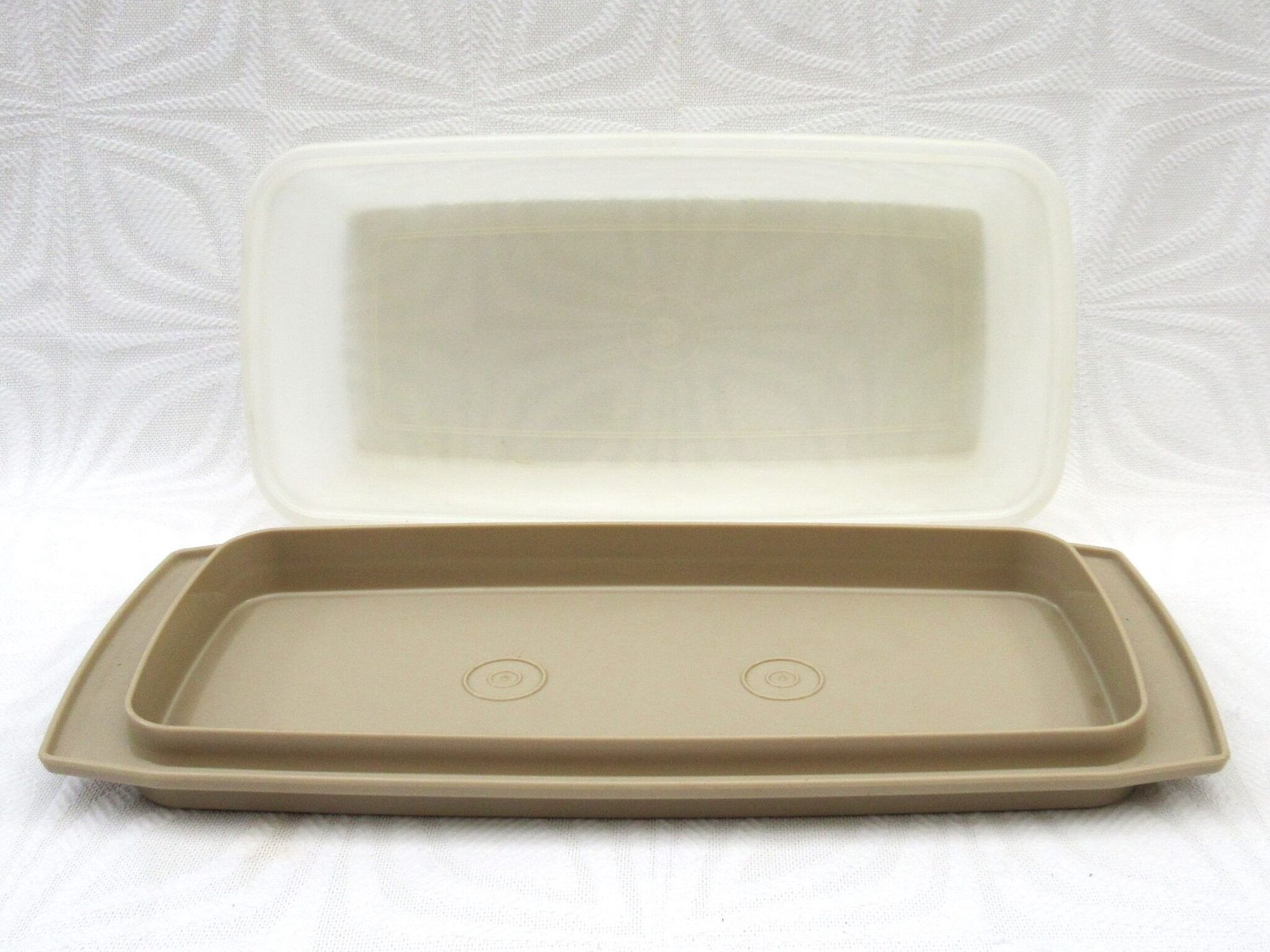 Vintage Tupperware Beige Rectangular Cheese Storage Container 70s 80s