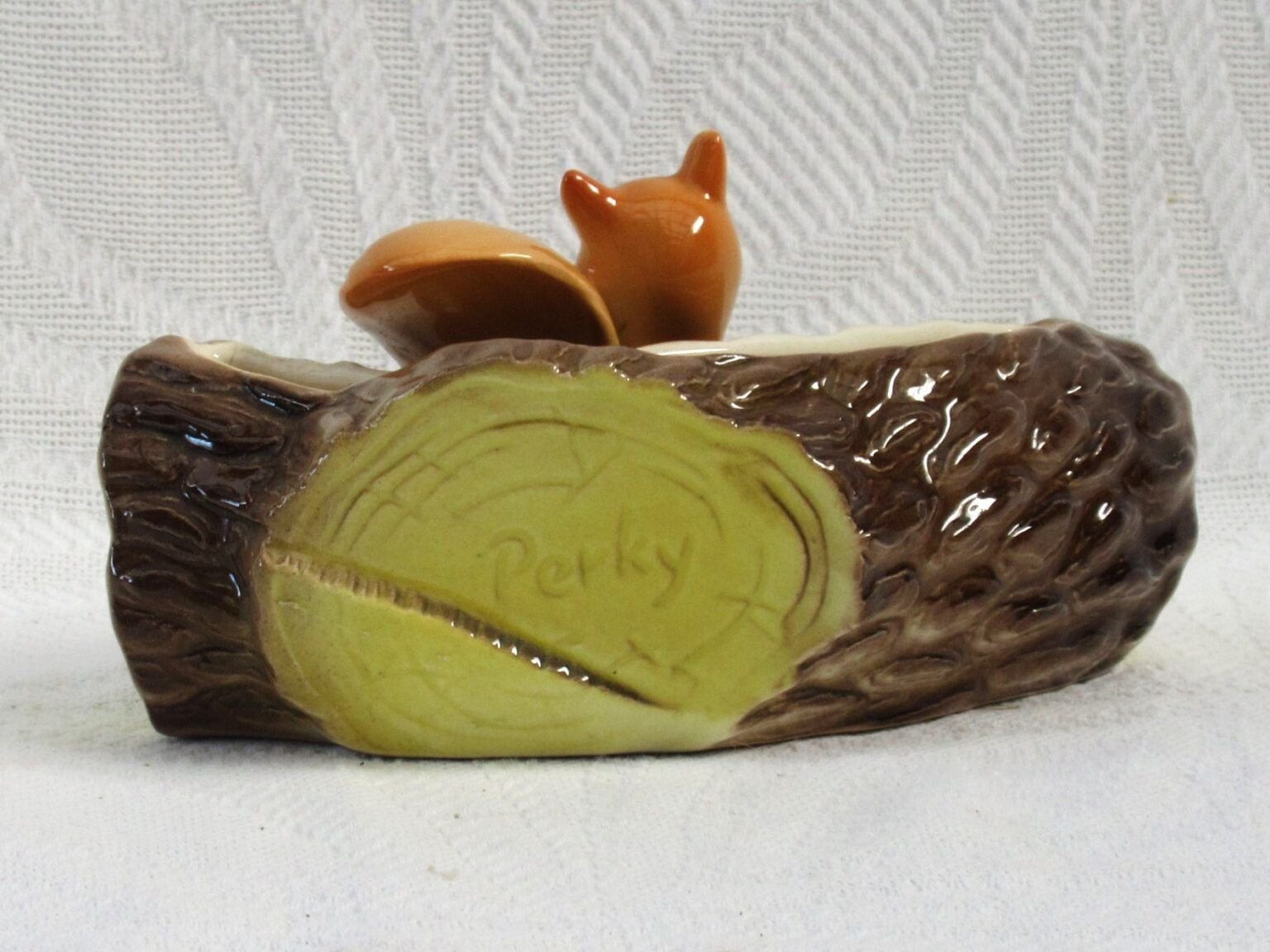 Vintage Hornsea Pottery Fauna Perky No 29 Squirrel Log Vase 1960s