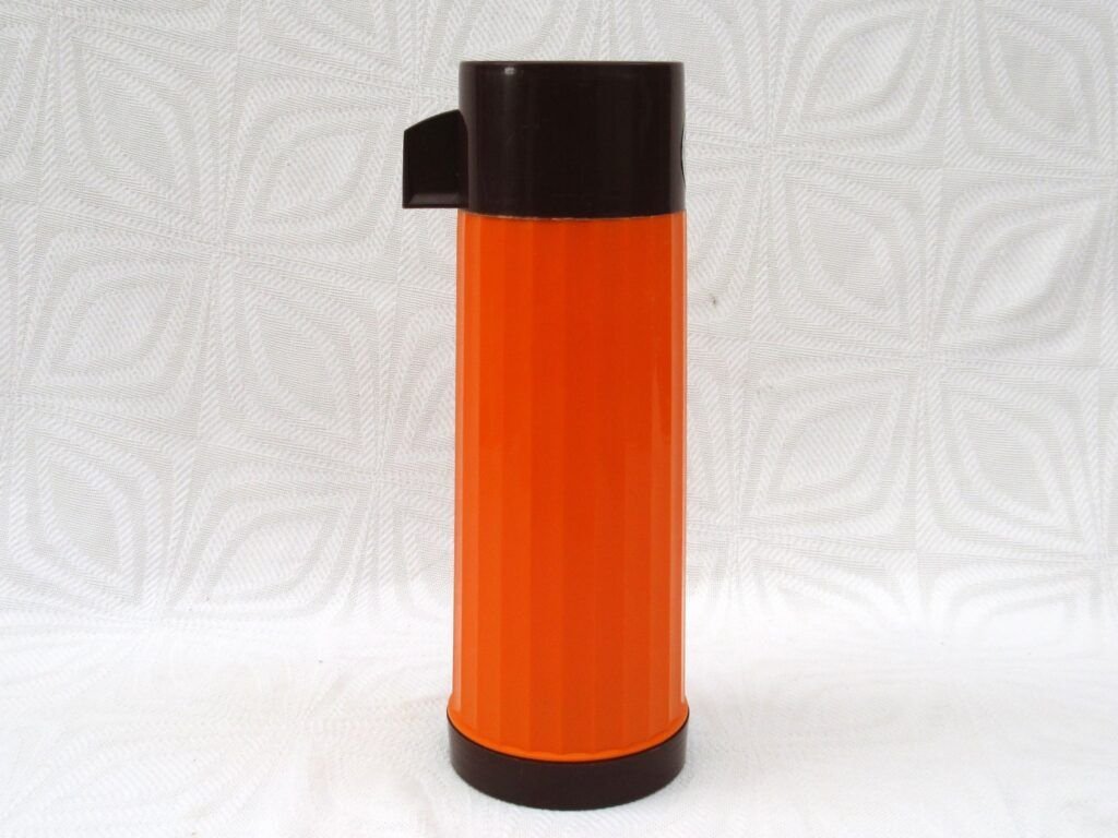 Vintage Orange Brown Aladdin Vacuum Flask Campervan Accessories 70s
