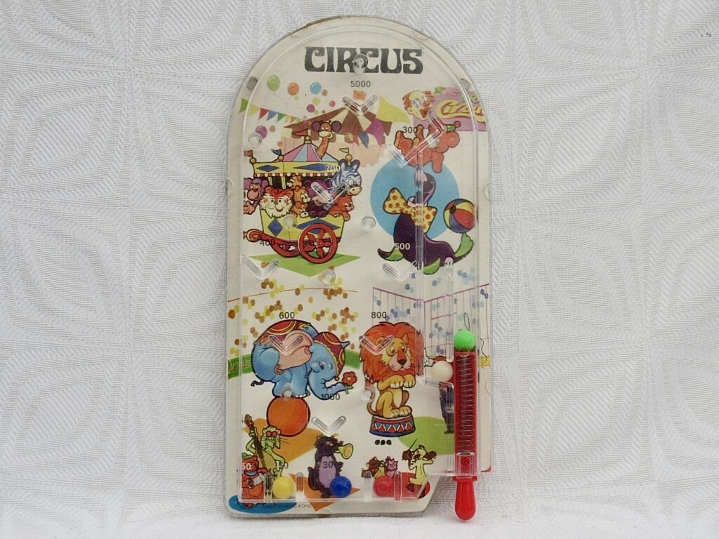 Vintage Circus Pinball Game Toy Made in Hong Kong 1970s